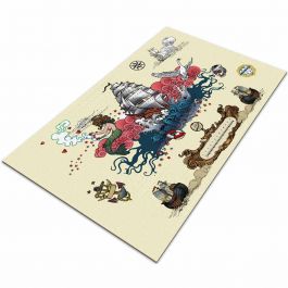 Tapete Infantil Pirate Ship Veludo Personalizado Antiderrapante | Bege ...