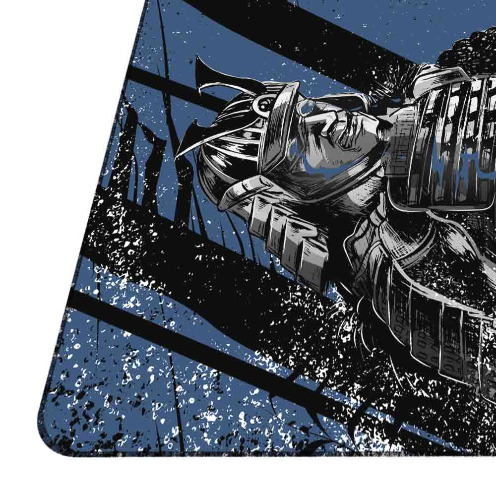 Mouse Pad Gamer Samurai Base Emborrachada 70x35 Azul